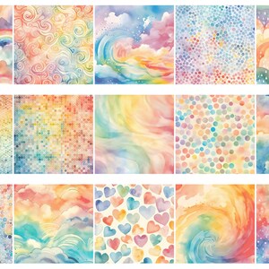72 Rainbow Background Papers Bundle, Graphics, Printable, Commercial ...