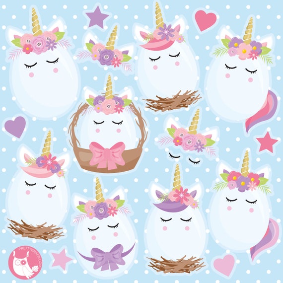 Unicorn Easter Eggs, clipart, clipart commercial use, vector graphics ...