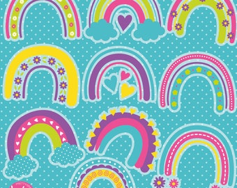 Colorful Rainbow Clipart Set, Rainbow Vector Graphics, Commercial Use ...