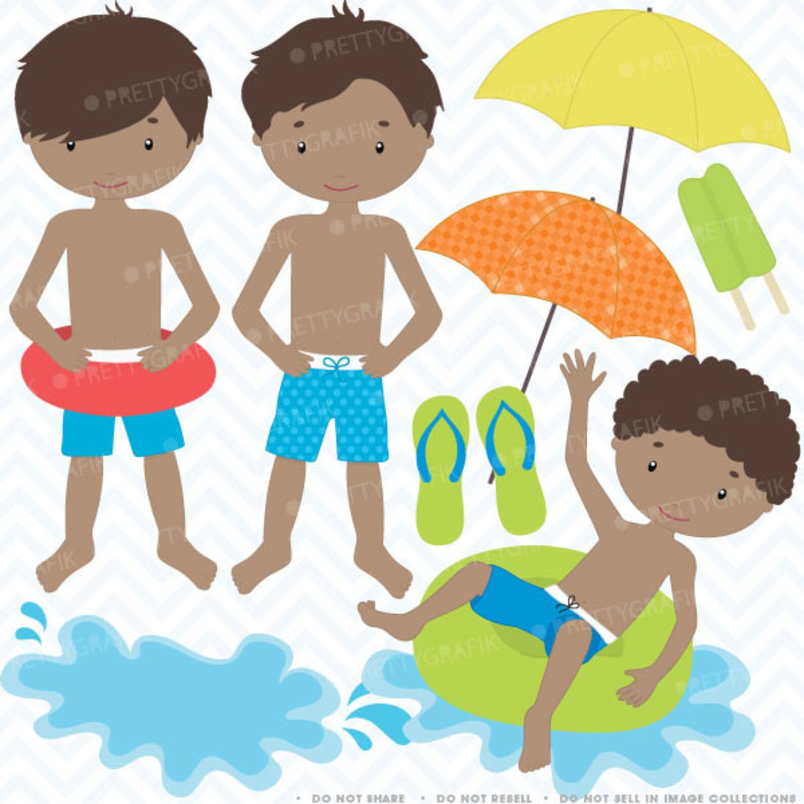 Pool Party Clipart Commercial Use Vector Graphics Digital - Etsy