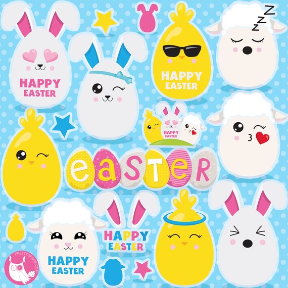 Easter Animals clipart commercial use, vector graphics, digital clip ...