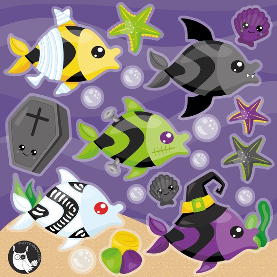 Halloween Fish, clipart, clipart commercial use, vector graphics, clip ...