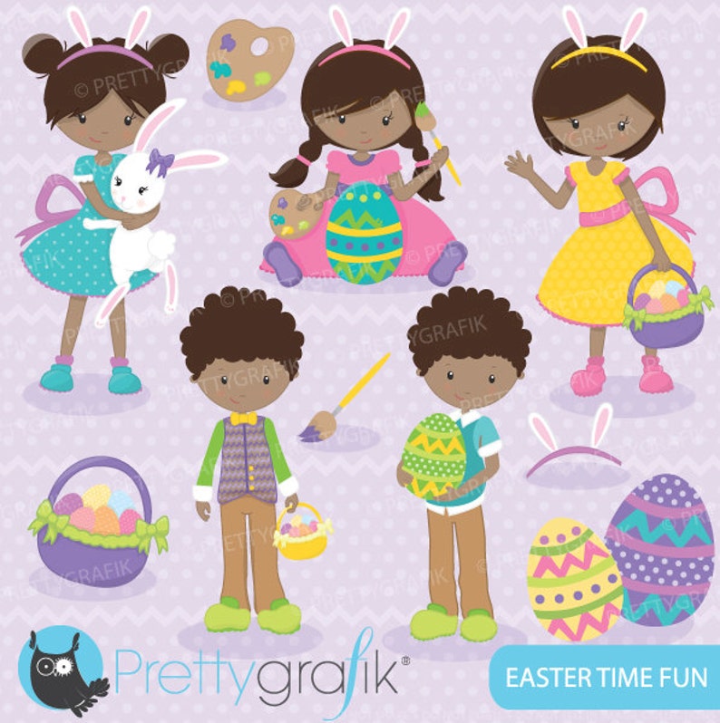 Easter Kids Clipart Commercial Use, Vector Graphics, Digital Clip Art ...