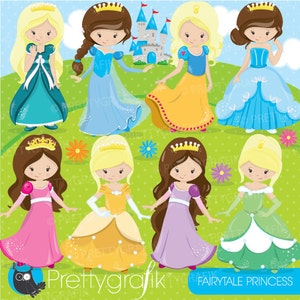 Fairytale Princess Clipart for Scrapbooking, Commercial Use, Vector ...