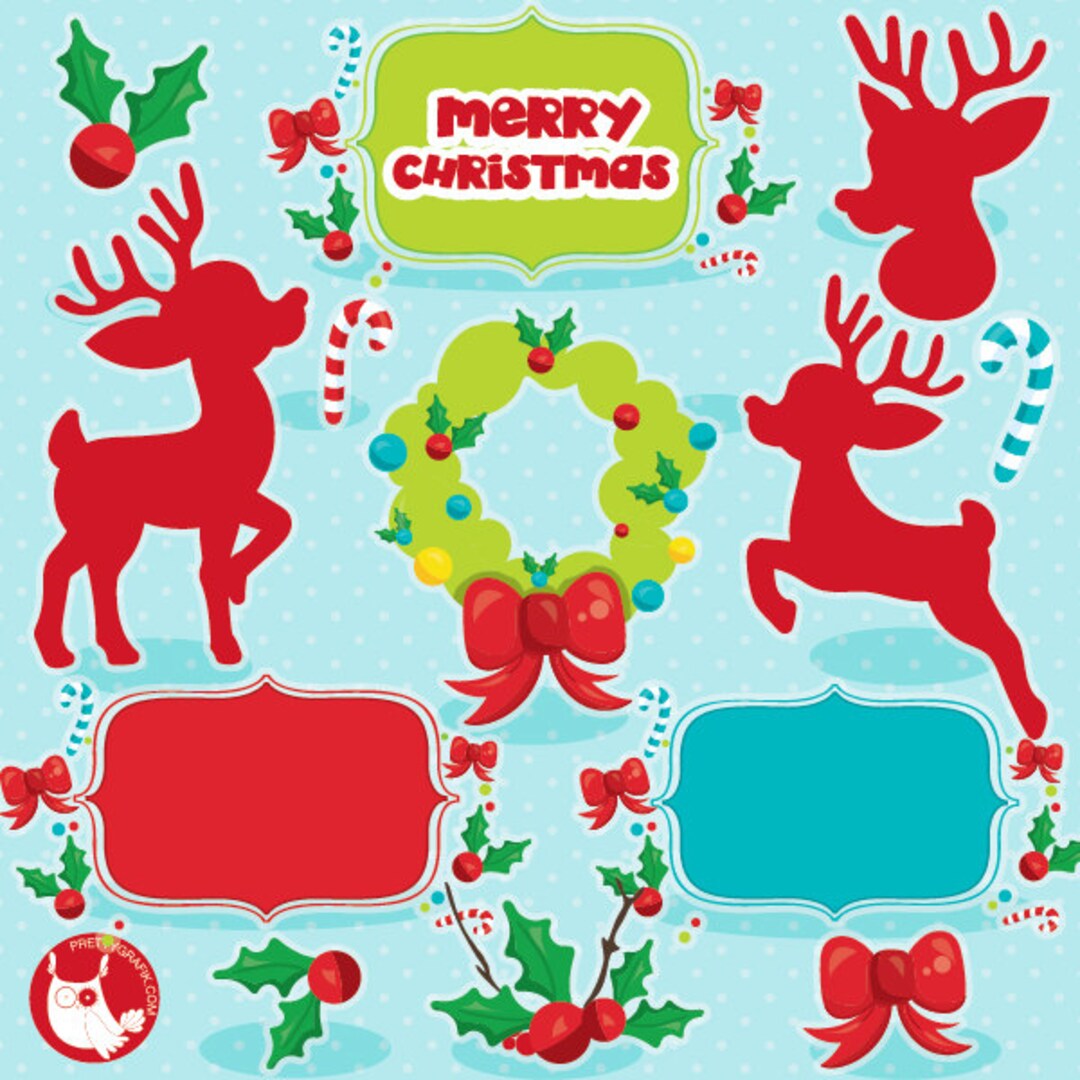 Christmas Clipart Commercial Use, Christmas Silhouette Clipart, Holiday ...