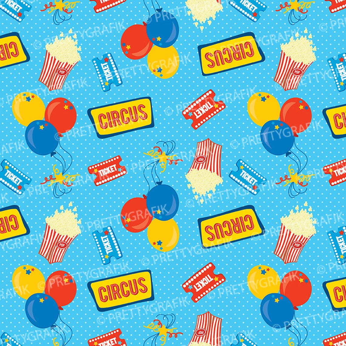 Circus Digital Paper Commercial Use Scrapbook Patterns - Etsy