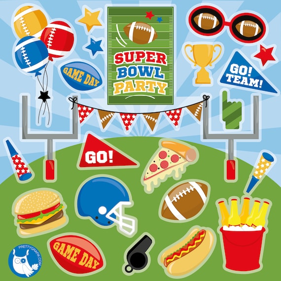 Super Bowl Party, clipart, clipart commercial use, vector graphics ...
