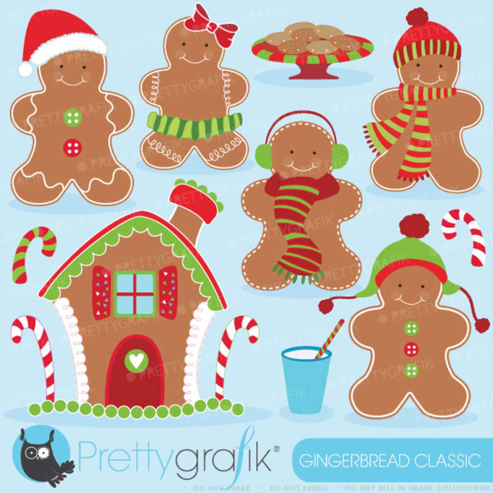 Gingerbread Man Clipart Commercial Use Vector Graphics - Etsy UK