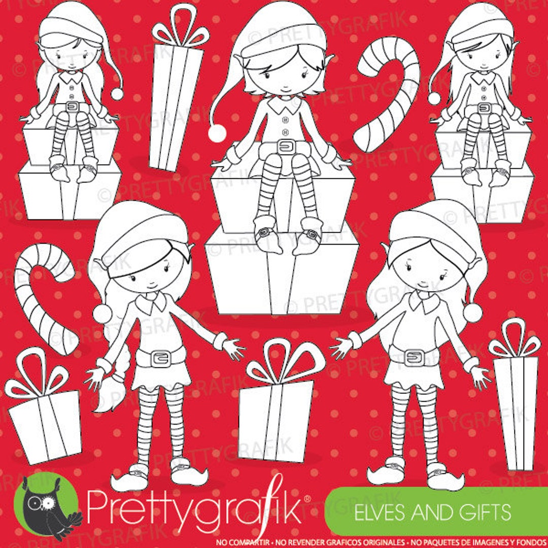 Elves Digital Stamp Commercial Use, Vector Graphics, Digital Stamp ...