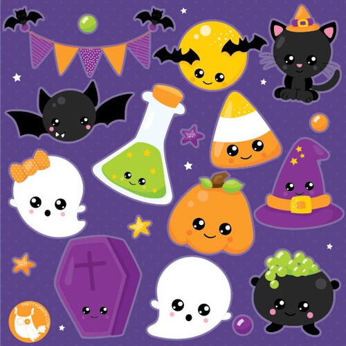Cute Halloween Clipart Halloween Clip Art Digital Hand - Etsy