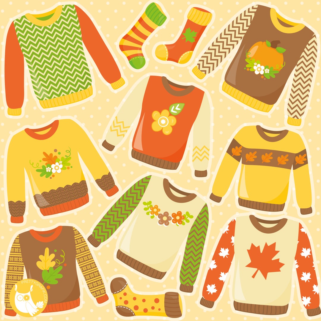Fall Sweater, Clipart, Clipart Commercial Use, Vector Graphics, Clip ...
