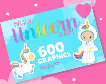 Unicorn Clipart Narwhal Graphics Commercial Use Narwhal - Etsy