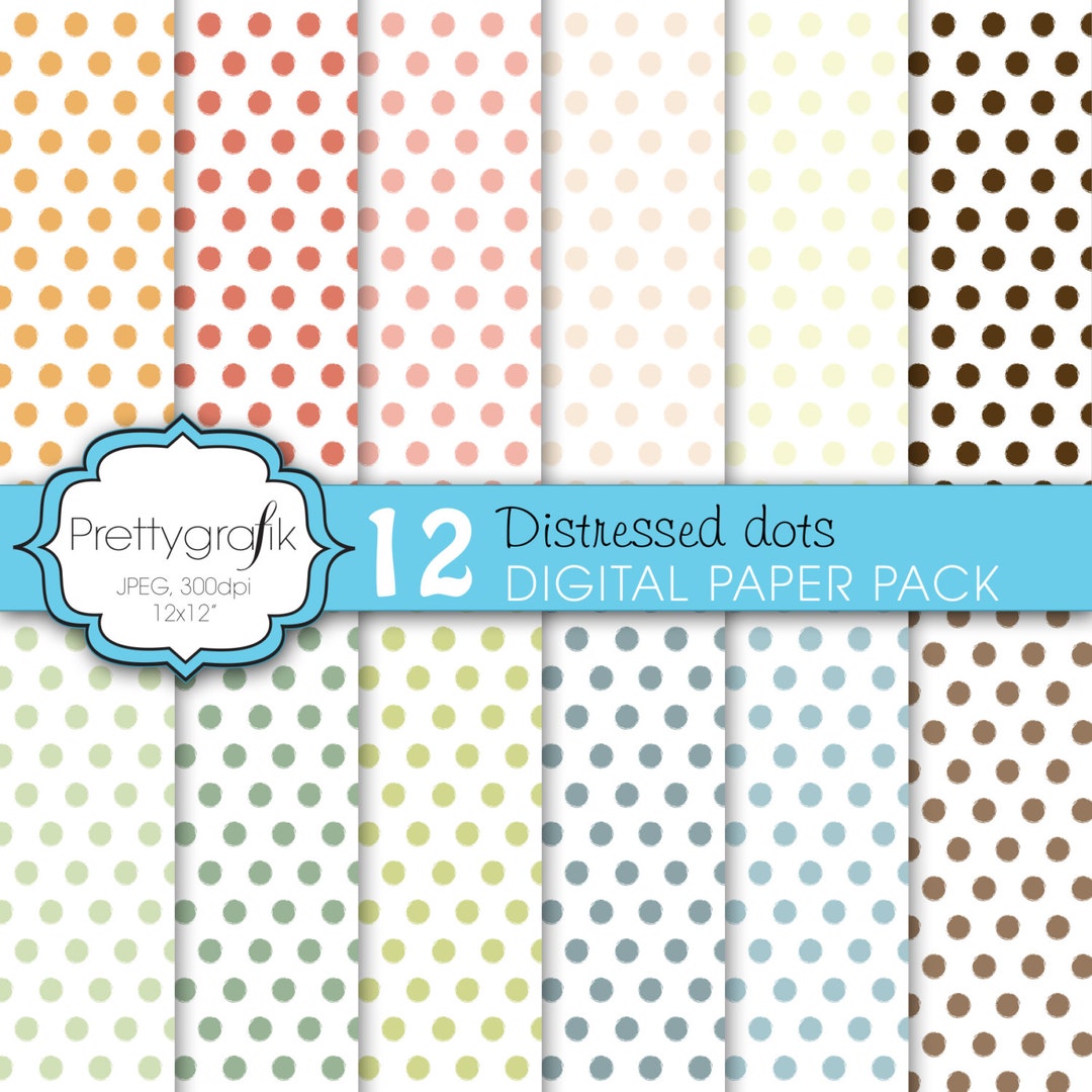 Polka Dots Digital Paper, Commercial Use, Scrapbook Patterns ...