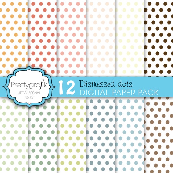 Polka Dots Digital Paper Commercial Use Scrapbook Papers - Etsy