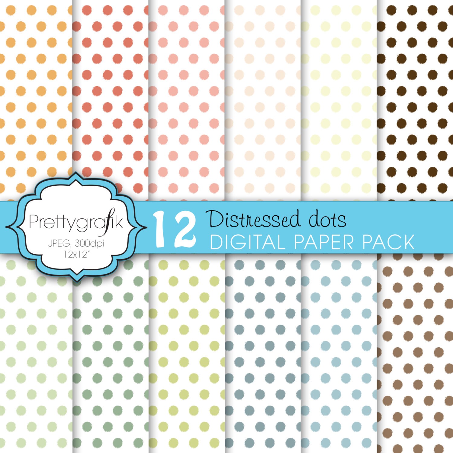 Polka Dots Digital Paper Commercial Use Scrapbook Papers - Etsy