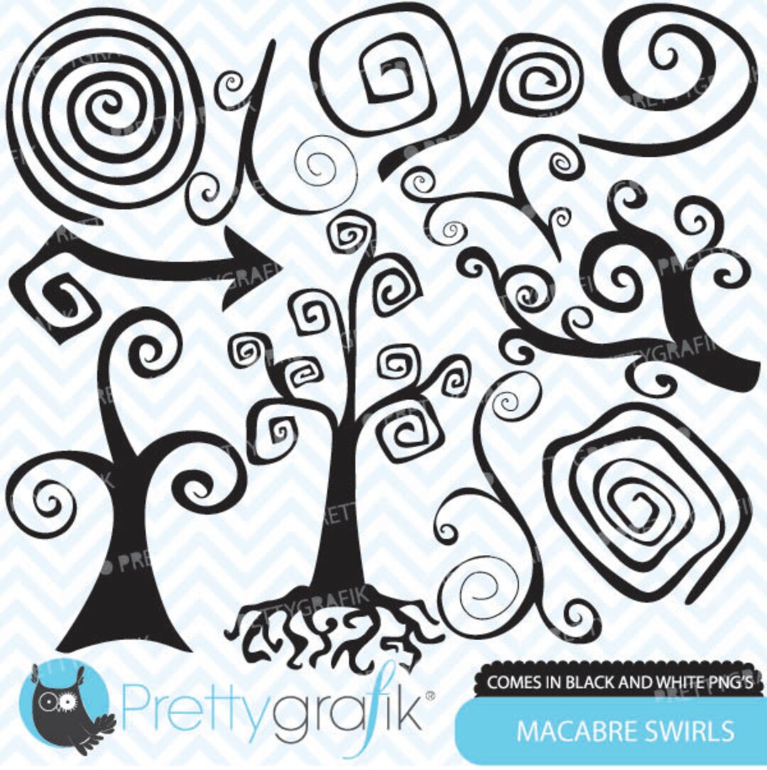 Curly Swirls Clipart Commercial Use, Vector Graphics, Digital Clip Art ...