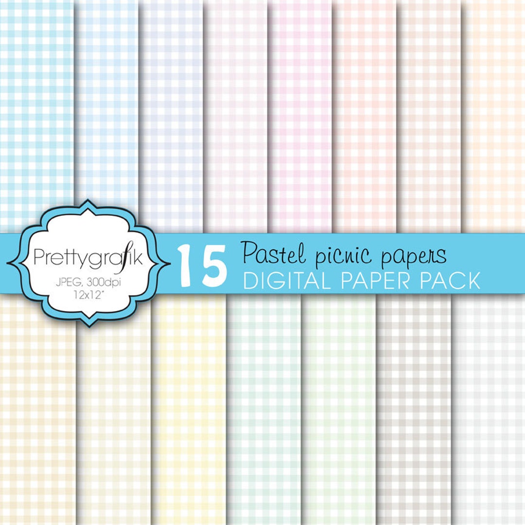Gingham Picnic Pattern Digital Paper, Commercial Use, Scrapbook ...
