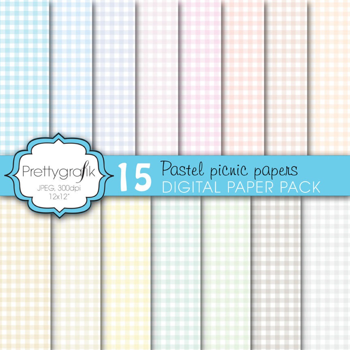 Gingham Picnic Pattern Digital Paper Commercial Use - Etsy