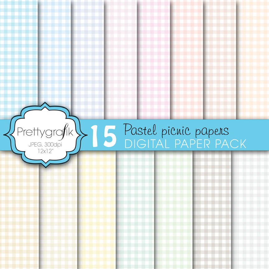 Gingham Picnic Pattern Digital Paper Commercial Use - Etsy