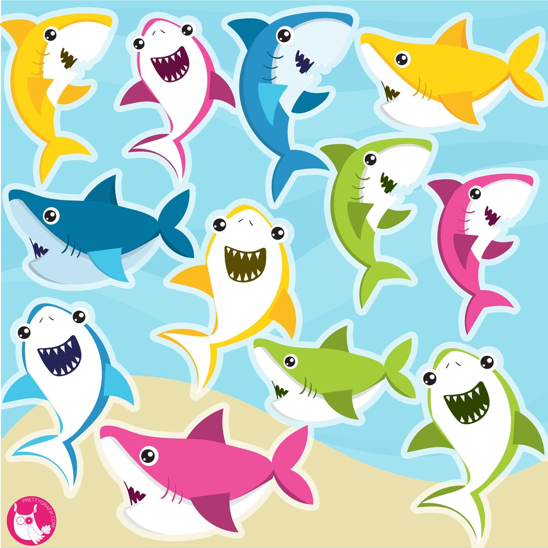 Sharks Clipart Commercial Use, Vector Graphics, Digital Clip Art ...