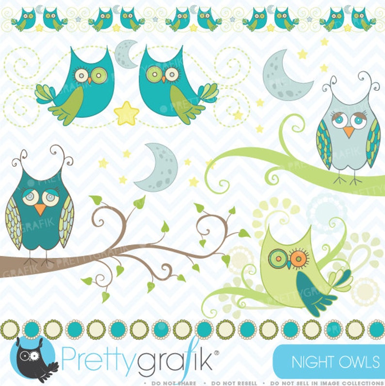 Owl Clipart Commercial Use Vector Graphics Digital Clip Art - Etsy