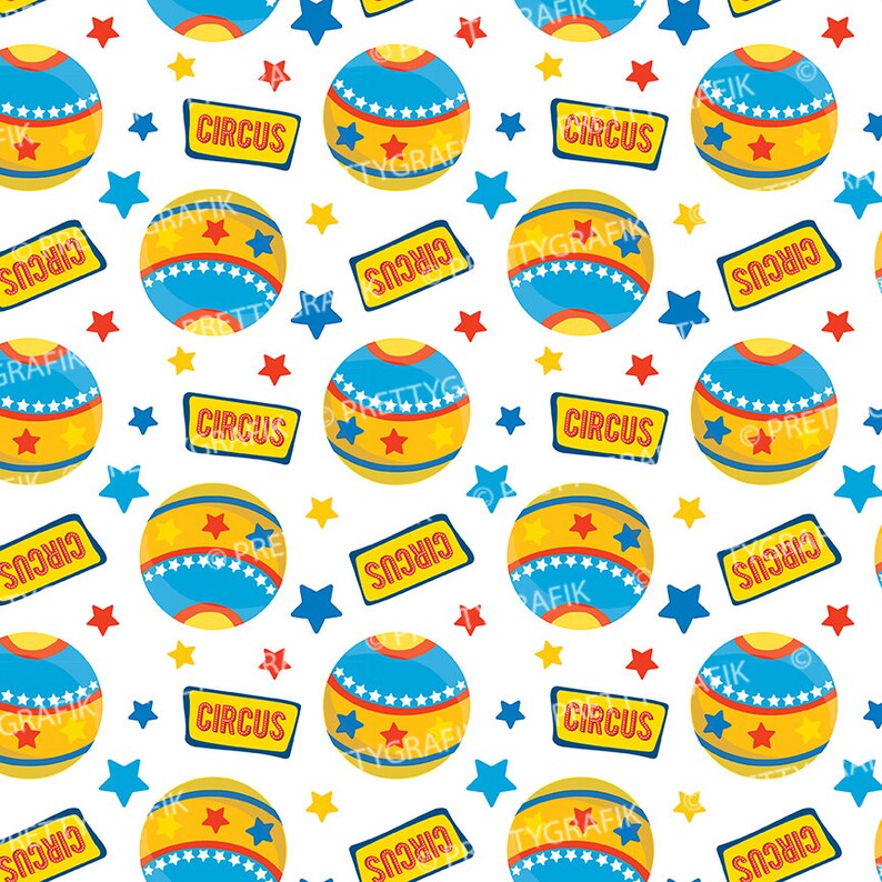 Circus Digital Paper Commercial Use Scrapbook Patterns - Etsy