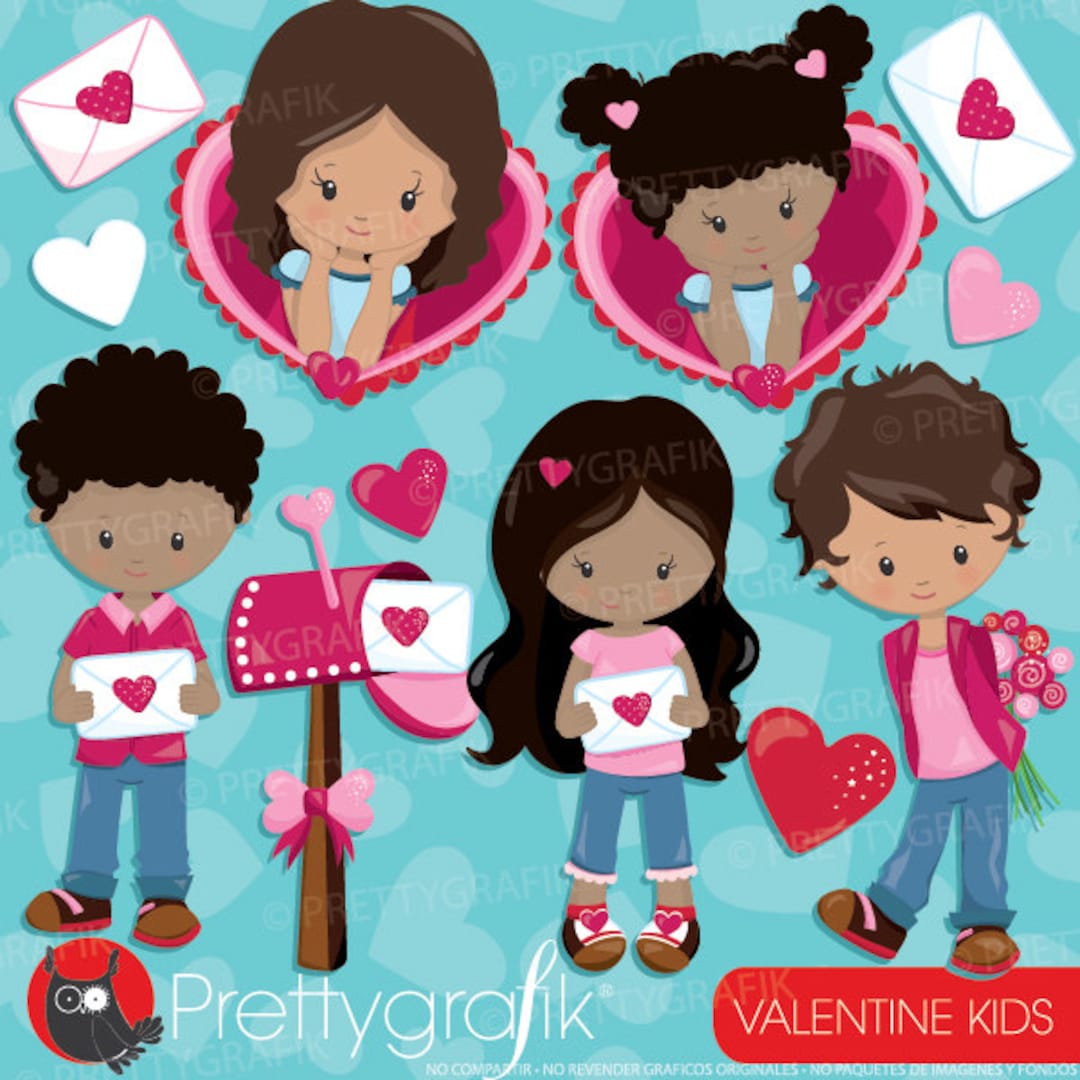 Valentine Clipart Kids Commercial Use, Valentine Clipart, Vector ...