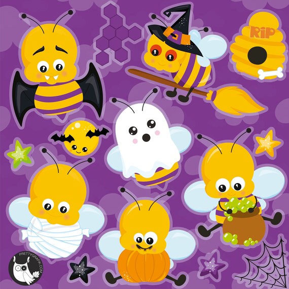 Halloween Bee, clipart, clipart commercial use, vector graphics, clip ...