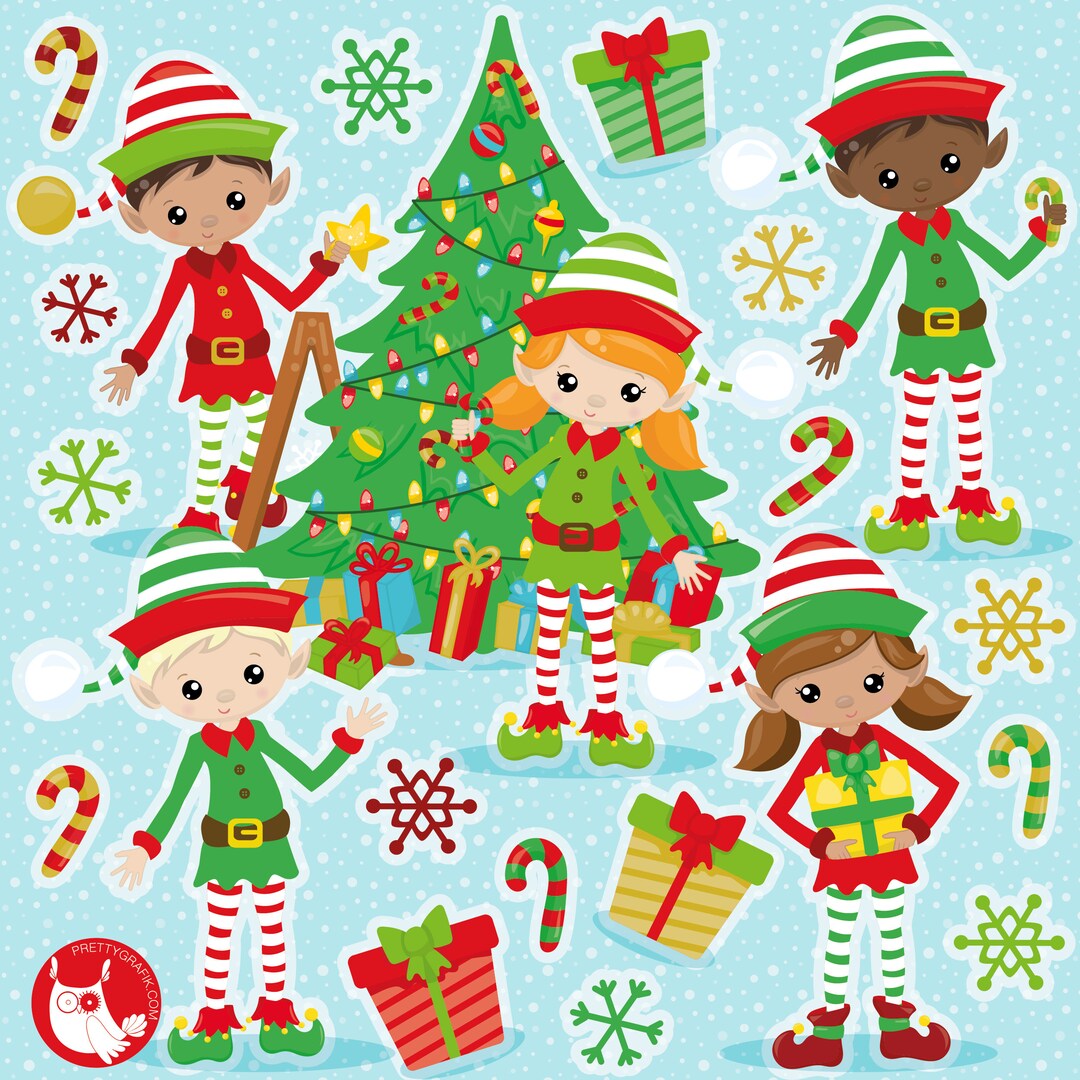 Christmas Elves, Clipart, Clipart Commercial Use, Vector Graphics, Clip ...