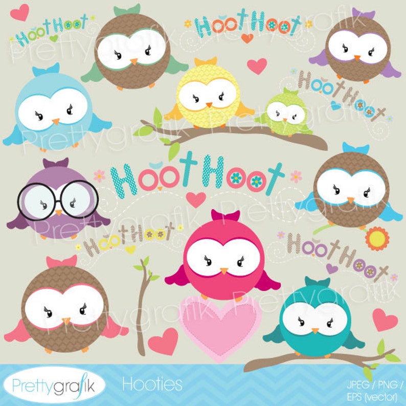 Owl Clipart Commercial Use Vector Graphics Digital Clip Art - Etsy
