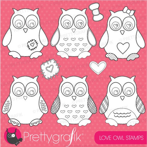 Owl digital stamp commercial use, vector graphics, digital stamp ...