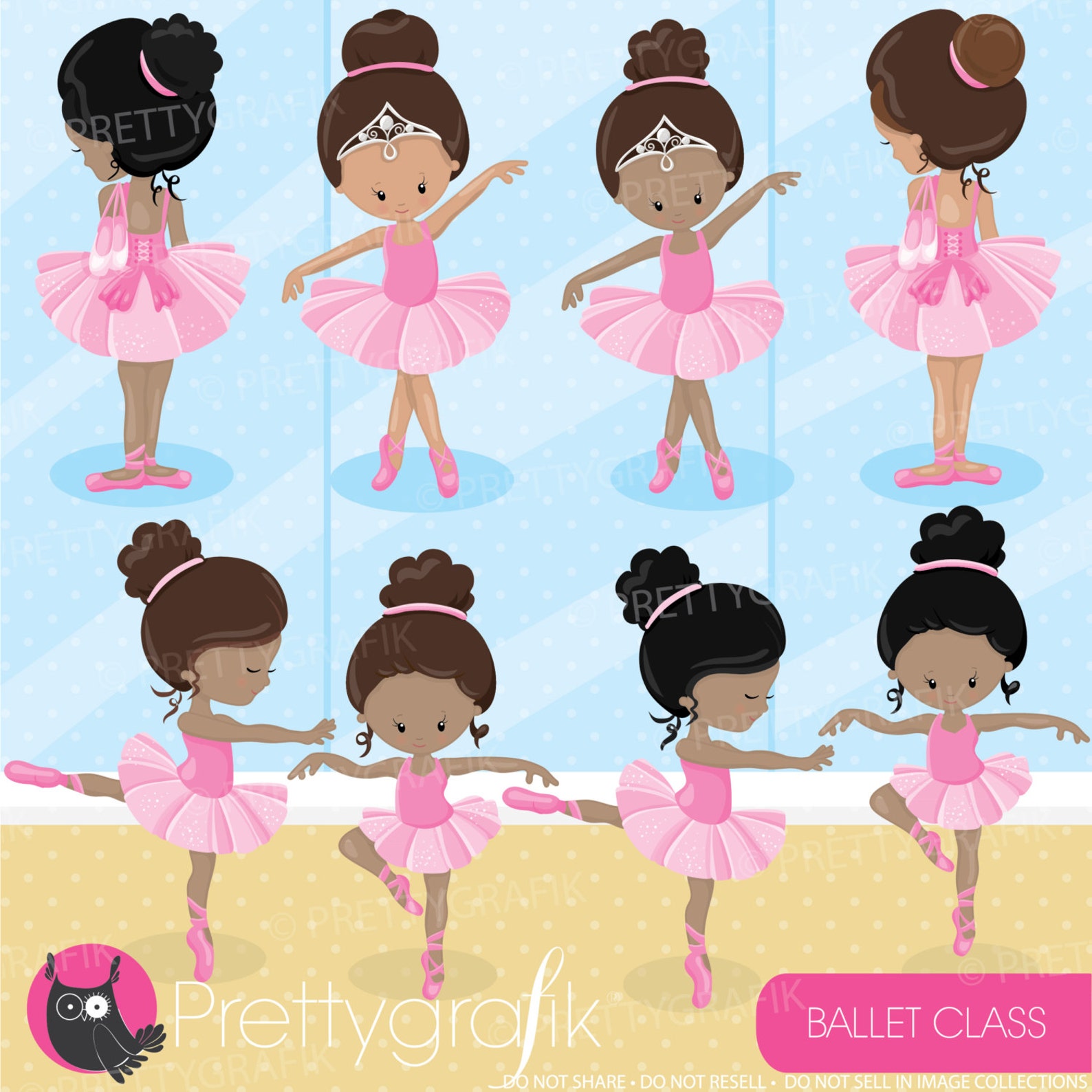Ballerina Ballet Class Clipart Commercial Use Vector - Etsy