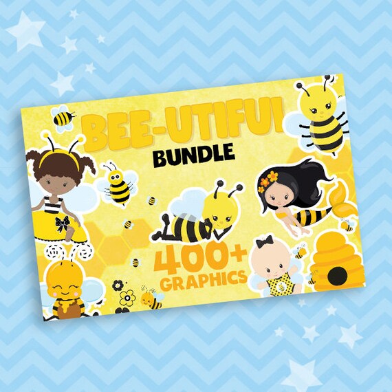 Mega Bee BUNDLE graphic set, clipart commercial use, fantasy clipart ...