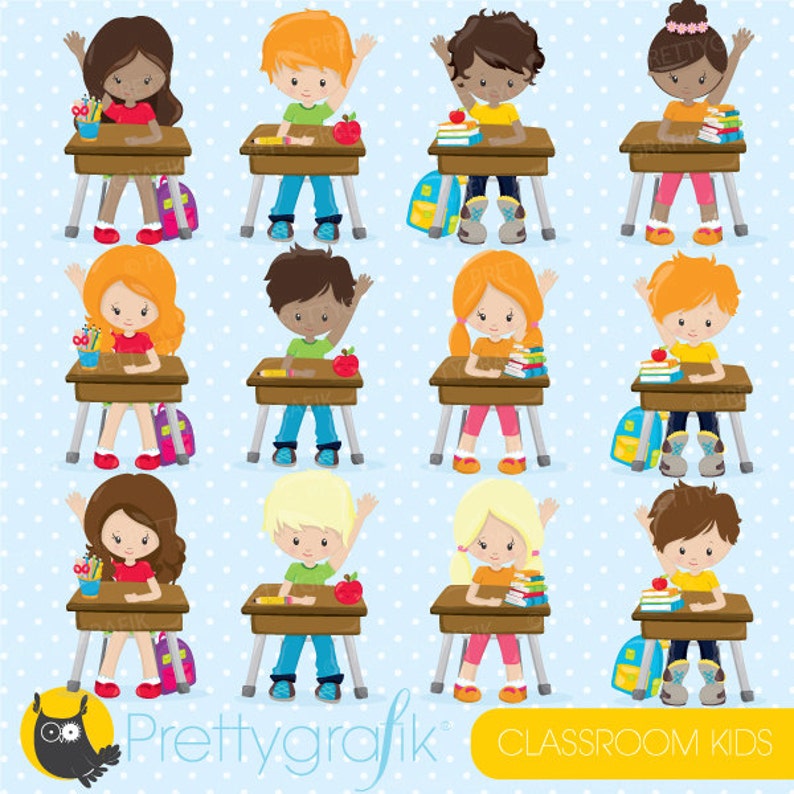 Classroom Kids School Clipart Clipart Commercial Use School - Etsy Canada