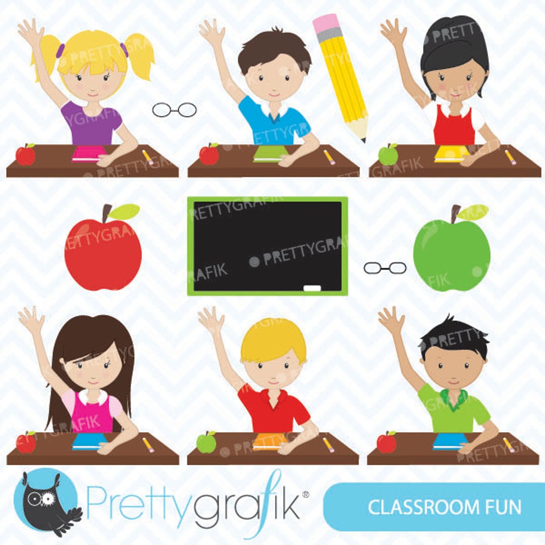 Classroom Students Clipart for Scrapbooking, Commercial Use, Vector ...