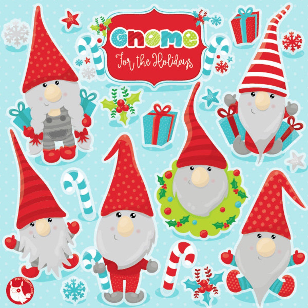 Christmas Gnomes Clipart Commercial Use, Vector Graphics, Digital Clip ...