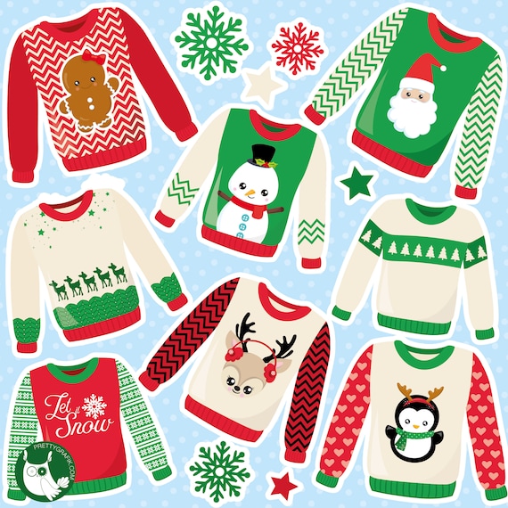 Ugly Sweaters, clipart, clipart commercial use, vector graphics, clip ...
