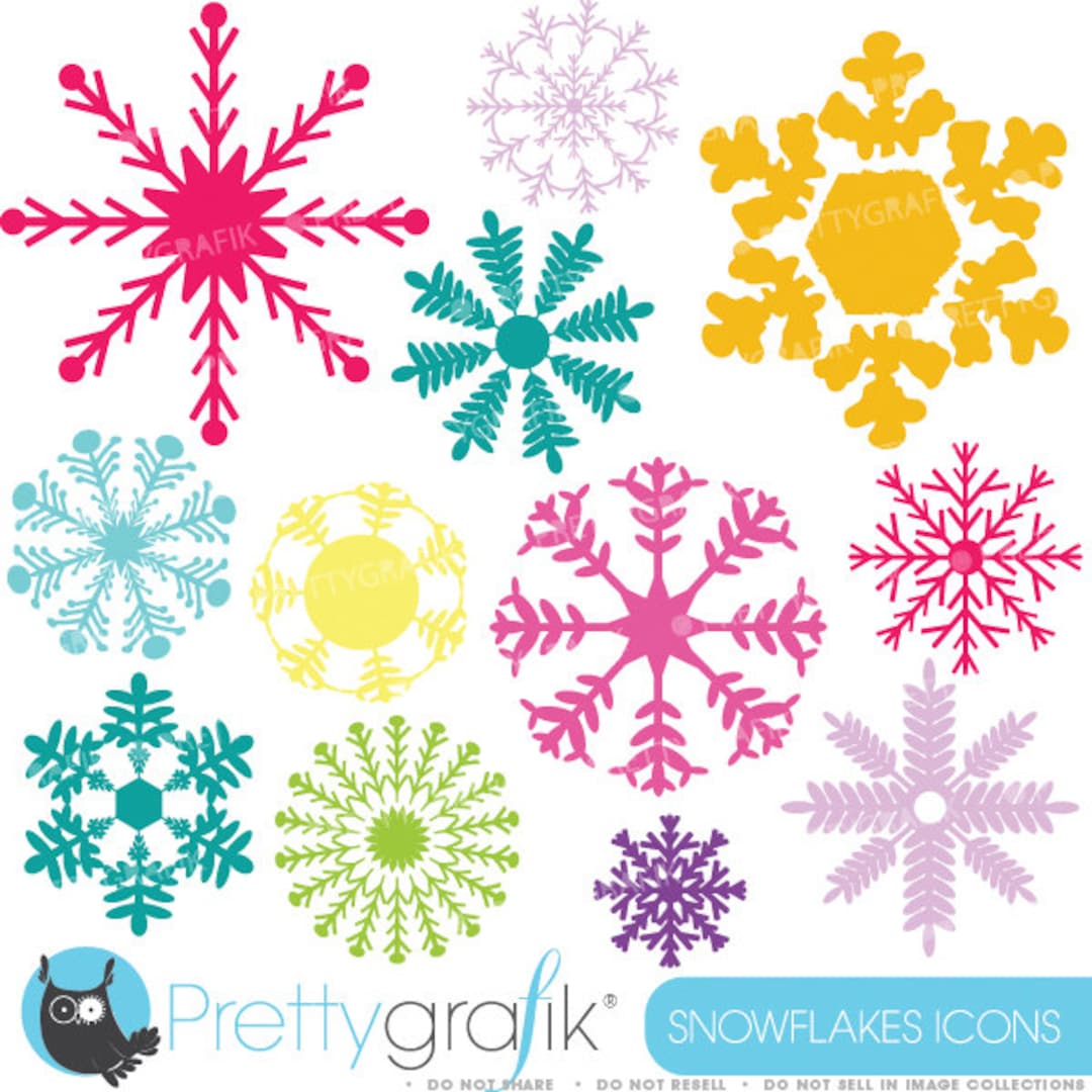 Snowflakes Clipart Commercial Use, Vector Graphics, Digital Clip Art ...