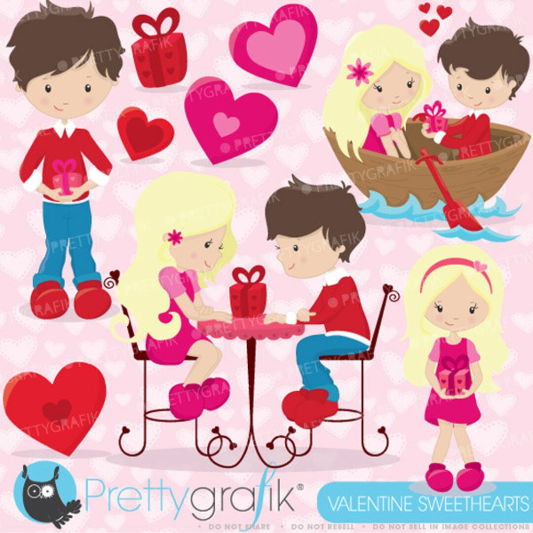 Valentine Kids Clipart Commercial Use, Valentine Vector Graphics ...