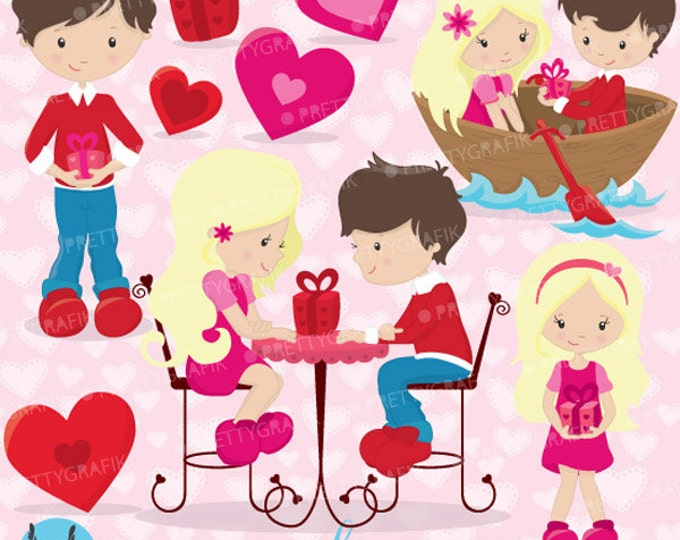 Valentine Kids Clipart Commercial Use Valentine Vector - Etsy