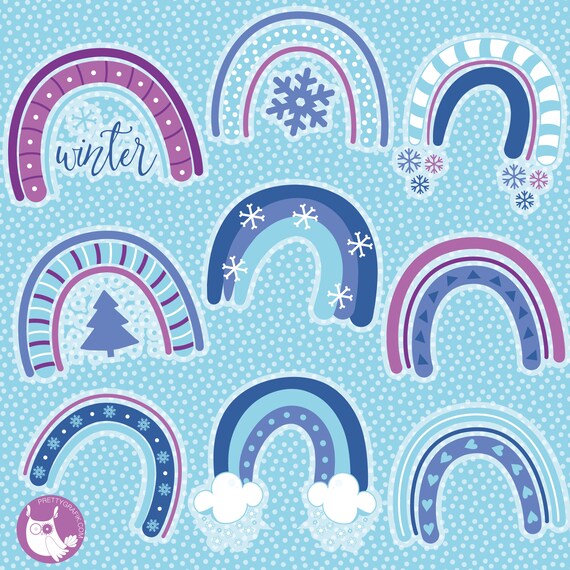 Winter Rainbow, clipart, clipart commercial use, vector graphics, clip ...