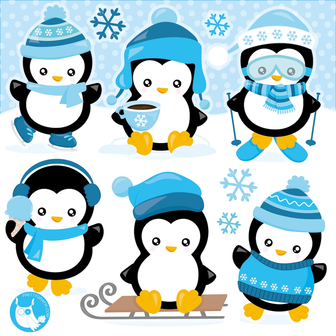 Winter Penguin, Clipart, Clipart Commercial Use, Vector Graphics, Clip ...