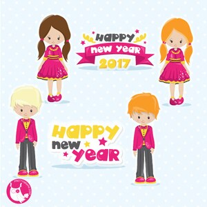 New Year Clipart Commercial Use, New Year's Clipart, Vector Graphics ...