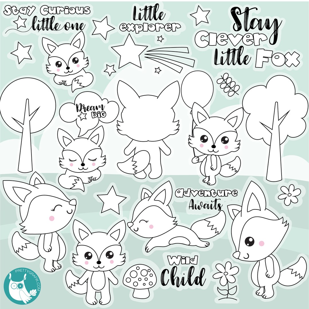 Fox Digital Stamp Commercial Use, Vector Graphics, Digital Stamp ...