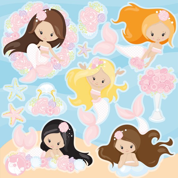 Mermaid Bride, clipart, clipart commercial use, vector graphics, clip ...