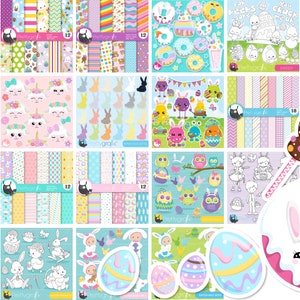 Easter BUNDLE Graphic Set, Love Clipart Commercial Use, Easter Clipart ...