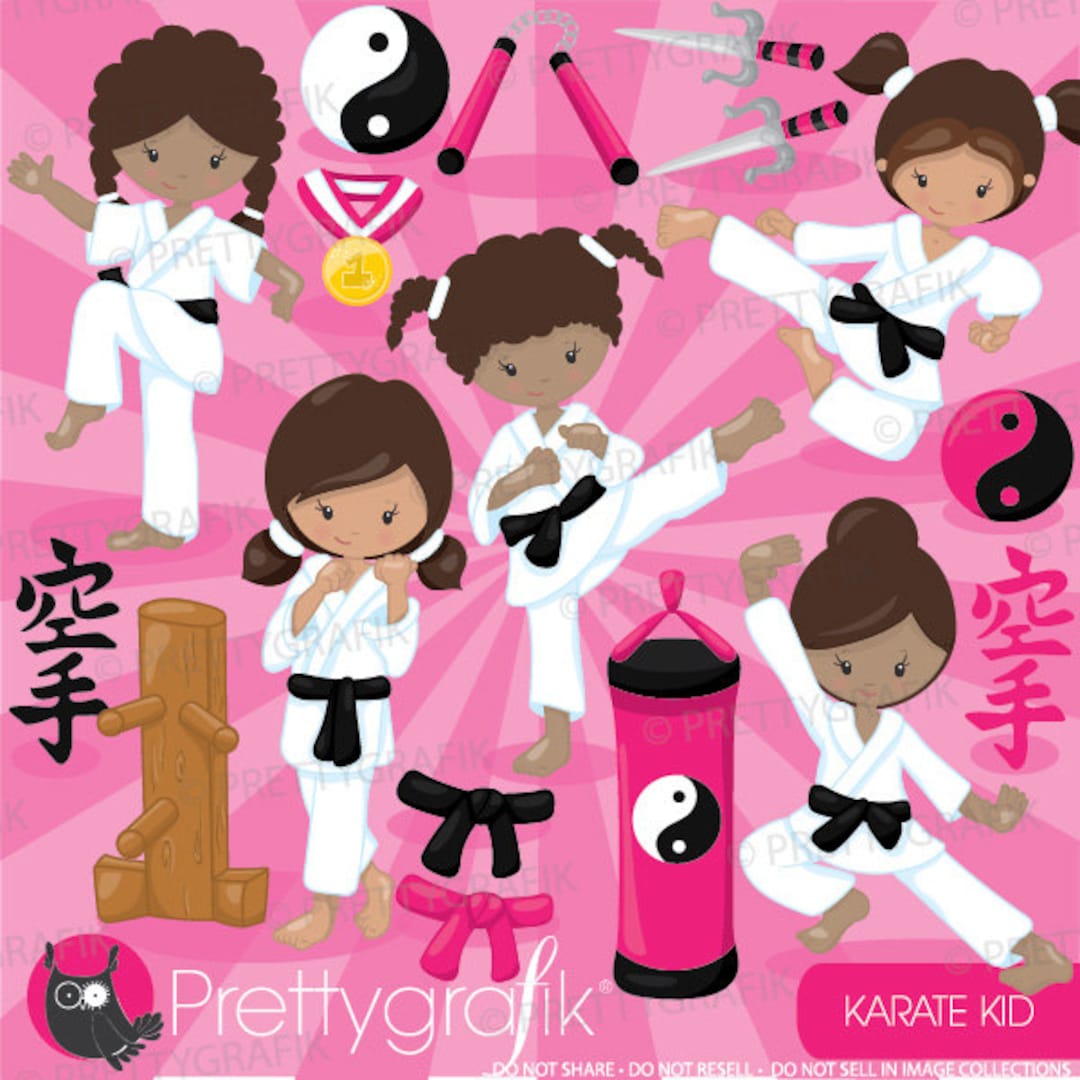 Karate Kid Clipart Commercial Use, Baby Hero Vector Graphics, Digital ...