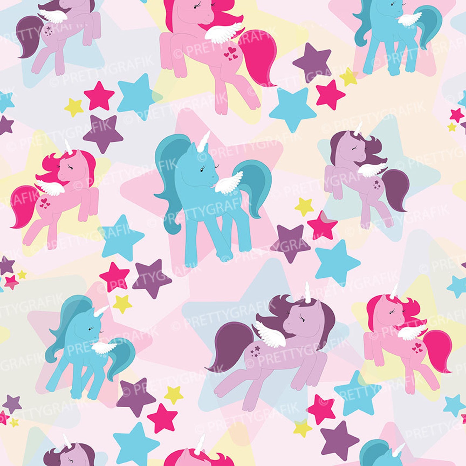 Unicorn Pony Digital Paper Commercial Use Scrapbook Papers - Etsy