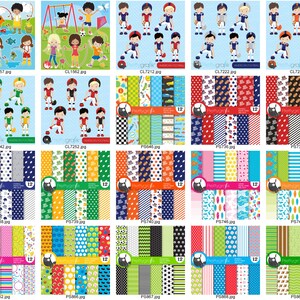 Sports BUNDLE Graphic Set Clipart Commercial Use Fantasy - Etsy