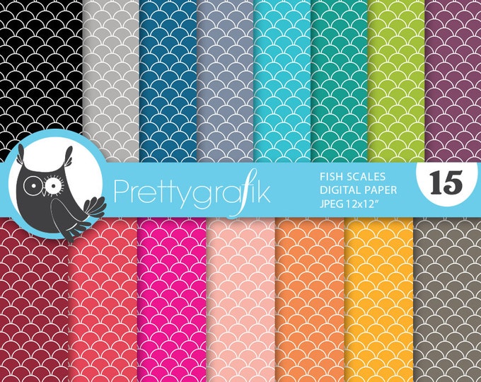 Fish Scales Rising Sundigital Paper Commercial Use - Etsy